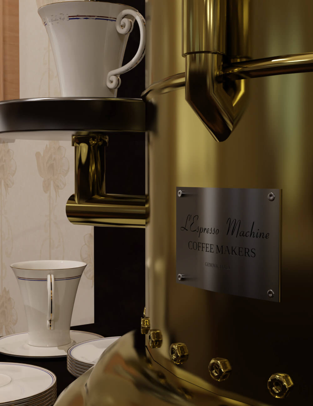 London Cafe & Espresso Machine by Fantasyart-3D