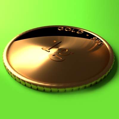 Goldcoin 1 gram - 3D Model by faraharis
