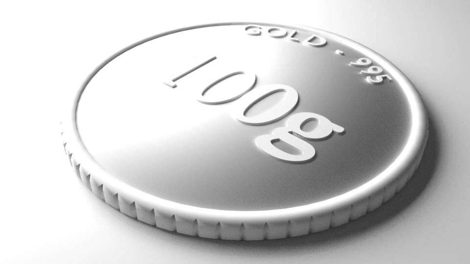 Goldcoin 100 gram - 3D Model by faraharis
