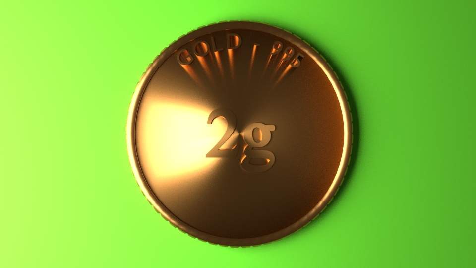 Goldcoin 2 gram - 3D Model by faraharis