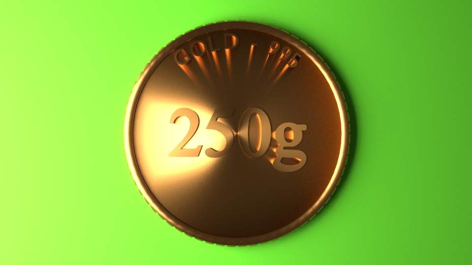 Goldcoin 250 gram - 3D Model by faraharis