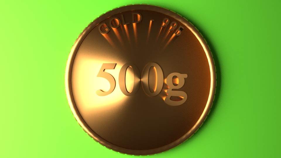 Goldcoin 500 gram - 3D Model by faraharis