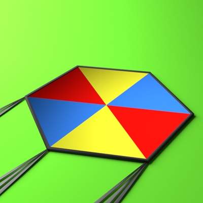 Hexagonal Kite - 3D Model by faraharis