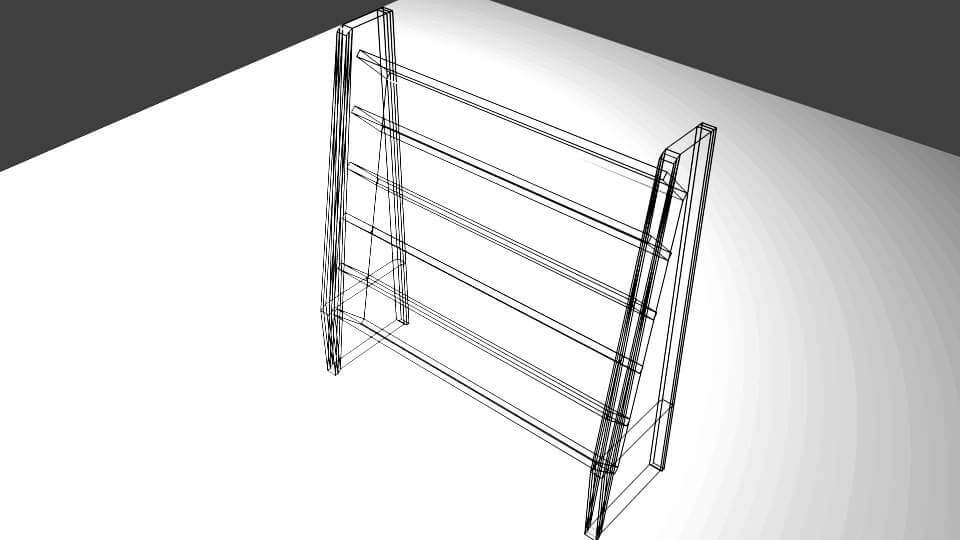 Magazine Rack Bookshelf - 3D Model by faraharis