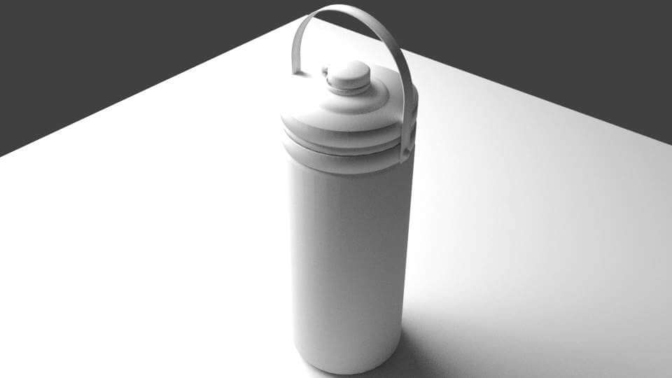 Multi Use Water Bottle with Handle - 3D Model by faraharis