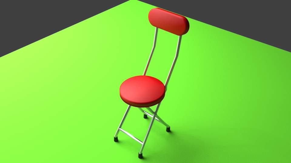 Rounded Folding Chair - 3D Model by faraharis