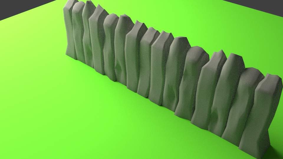 Stone Fence 9 - 3D Model by faraharis