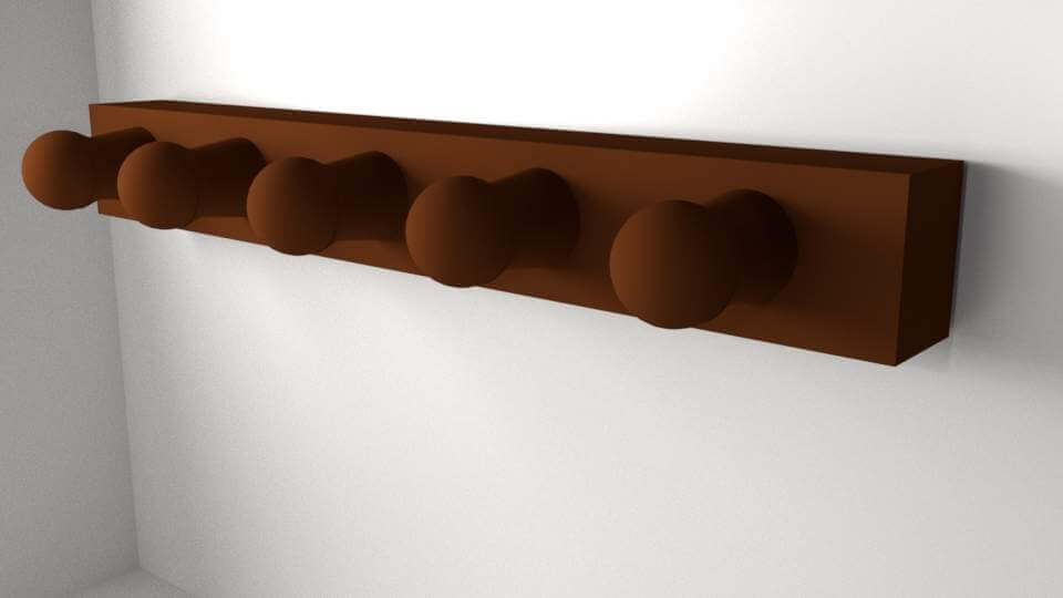 Wall Hook Rack - 3D Model by faraharis