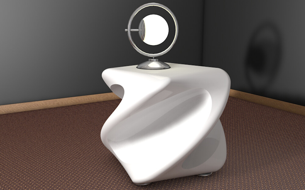 Futuristic Table and Lamp - 3D Model by FatGandalf