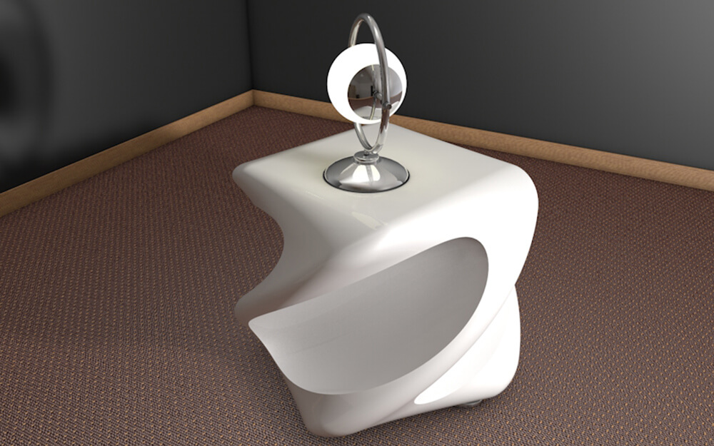 Futuristic Table and Lamp - 3D Model by FatGandalf