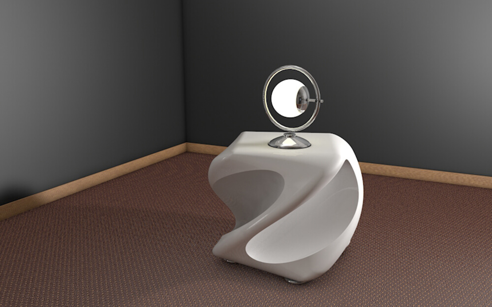 Futuristic Table and Lamp - 3D Model by FatGandalf