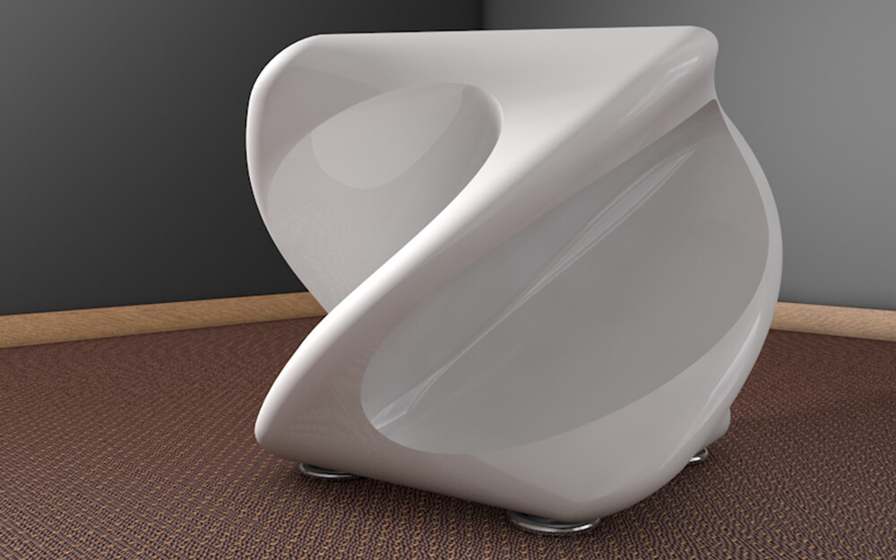 Futuristic Table and Lamp - 3D Model by FatGandalf