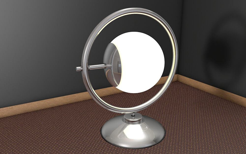 Futuristic Table and Lamp - 3D Model by FatGandalf