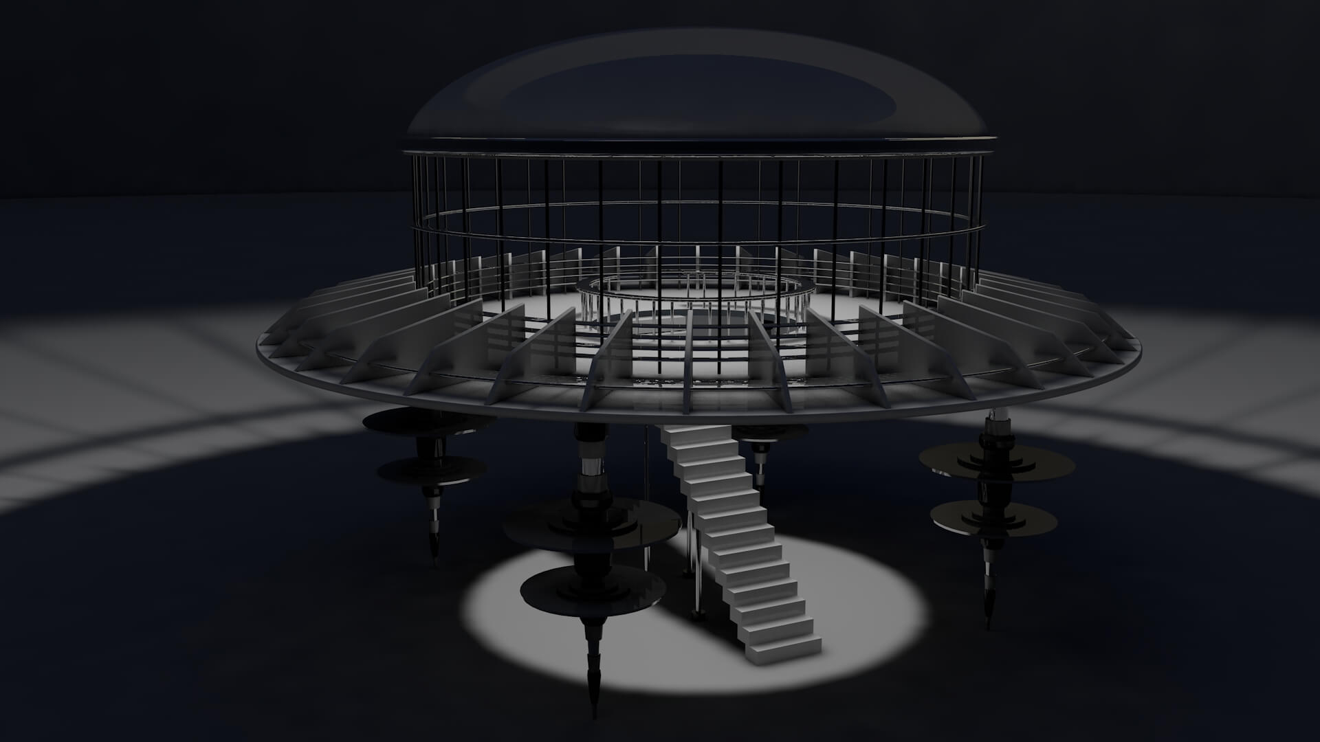 Sci-Fi Observation Deck 3D Model by FatGandalf