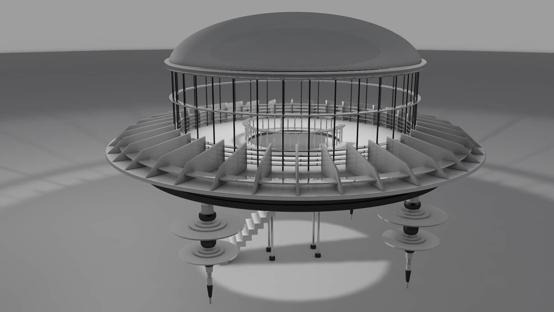 Sci-Fi Observation Deck 3D Model by FatGandalf