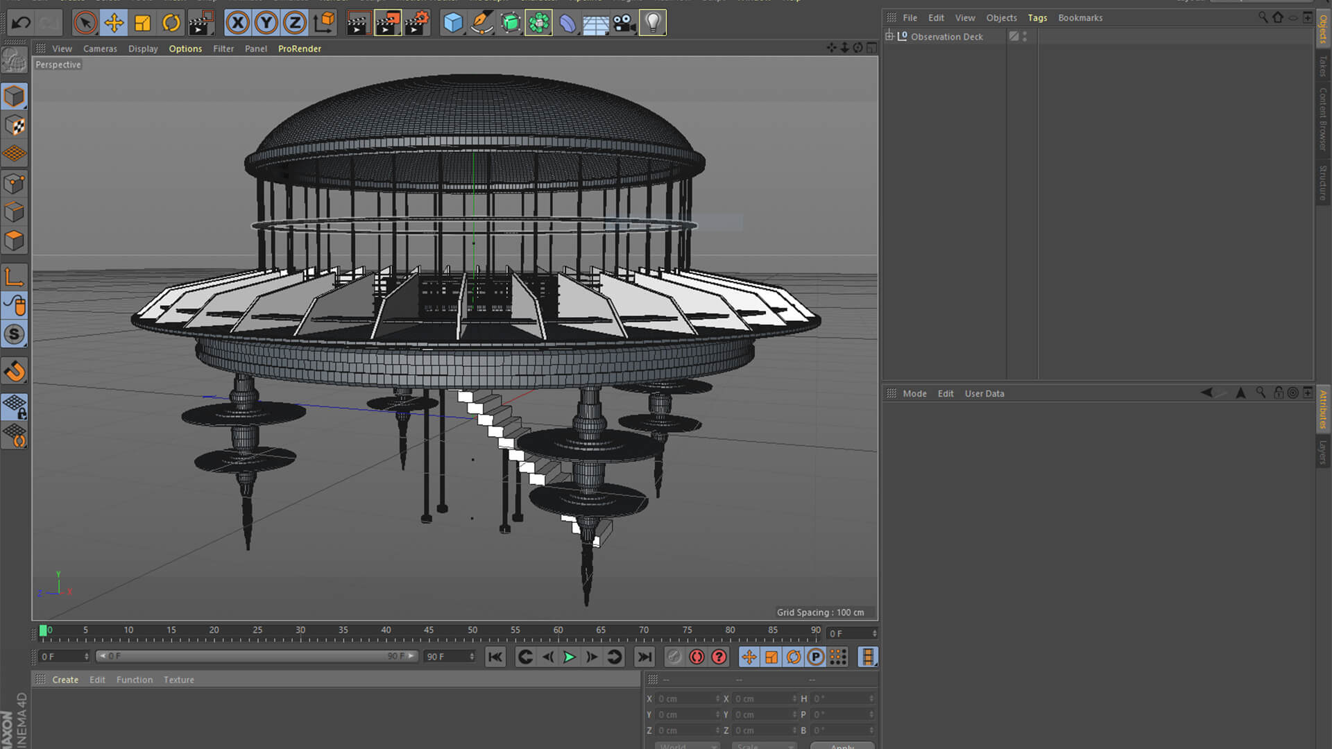 Sci-Fi Observation Deck 3D Model by FatGandalf