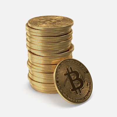 Bitcoin Gold Coin Stack - 3D Model by FCG Studio