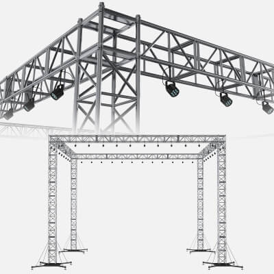 Stage Truss System with LED Lights 1 - 3D Model by FCG Studio