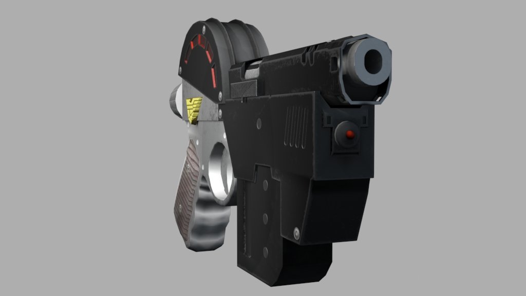 Jugde Dredd's Gun V1 - 3D Model by FedorGoglikov