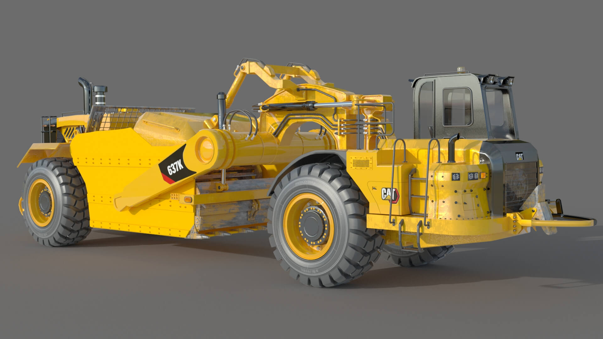 Caterpillar Cat 637K Wheel Tractor Scraper - 3D Model by ferhatkose19