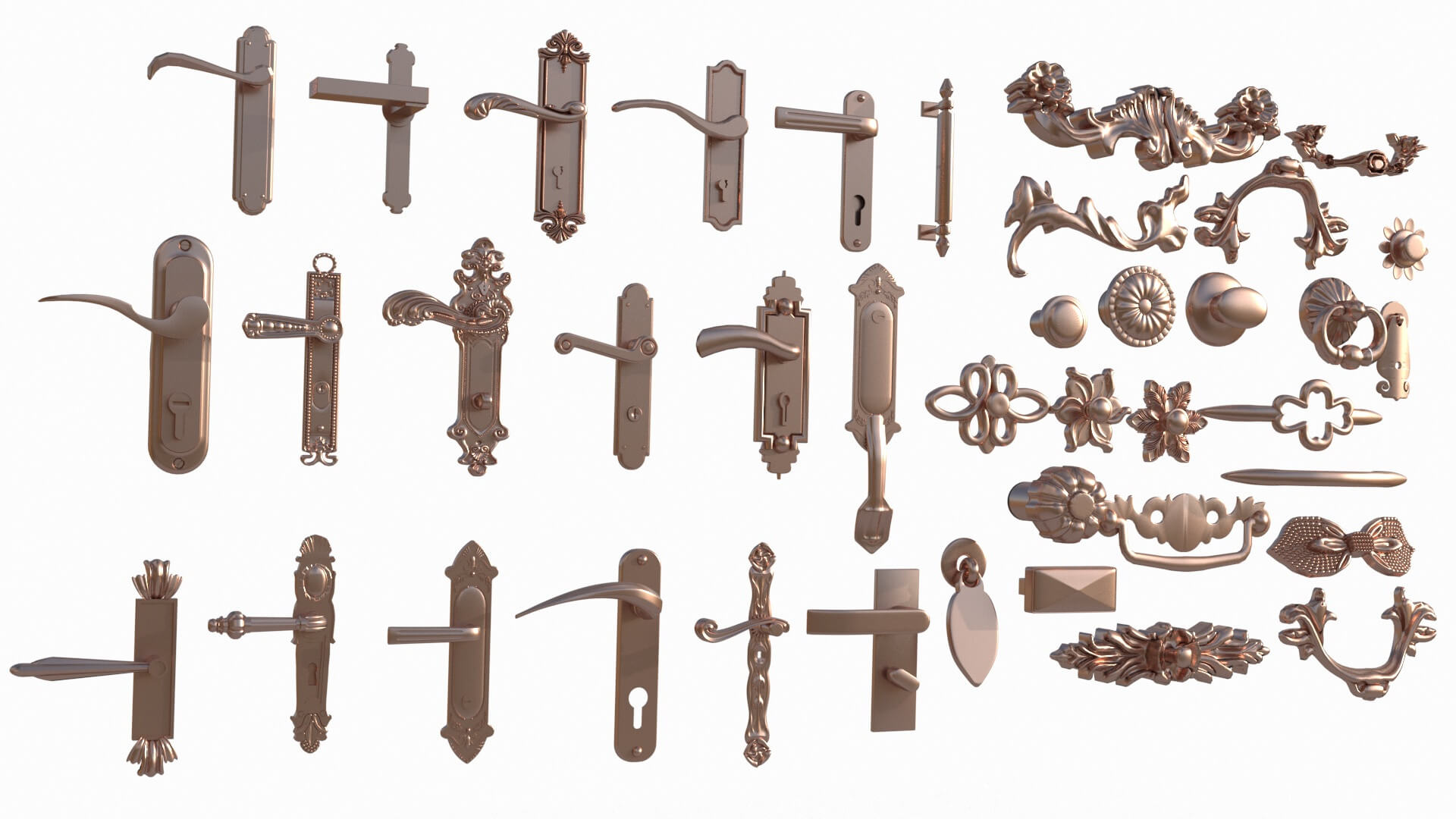 Door Handle Collection - 3D Model by ferhatkose19