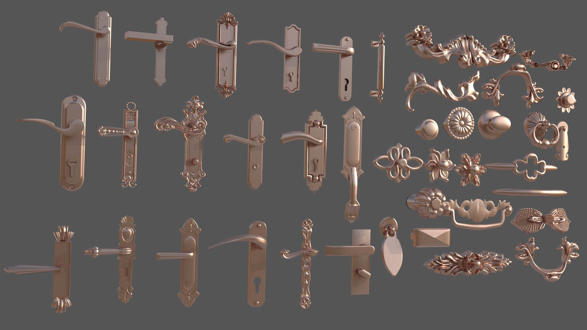 Door Handle Collection - 3D Model by ferhatkose19