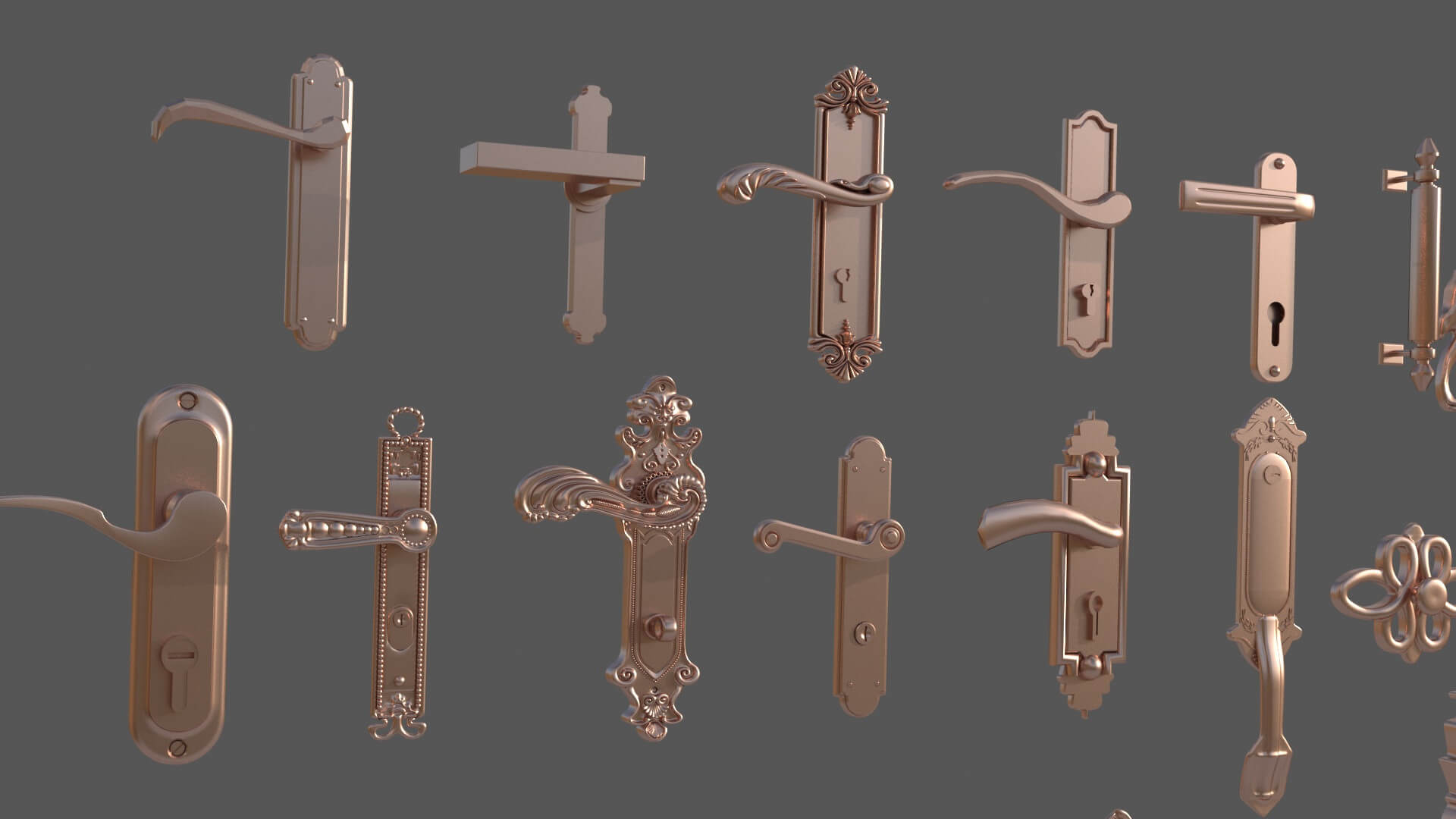 Door Handle Collection - 3D Model by ferhatkose19