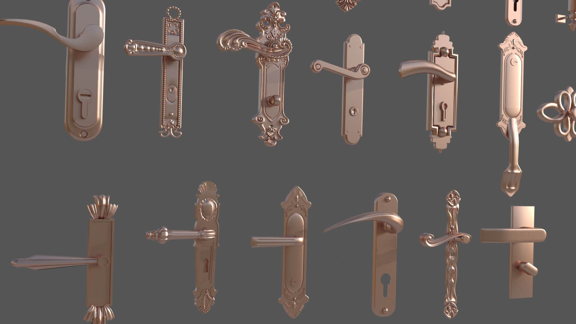 Door Handle Collection - 3D Model by ferhatkose19