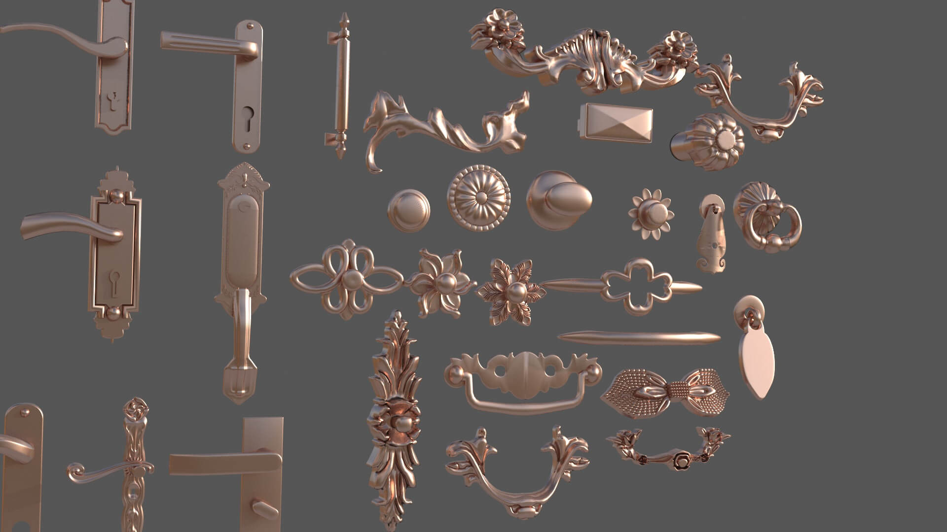 Door Handle Collection - 3D Model by ferhatkose19