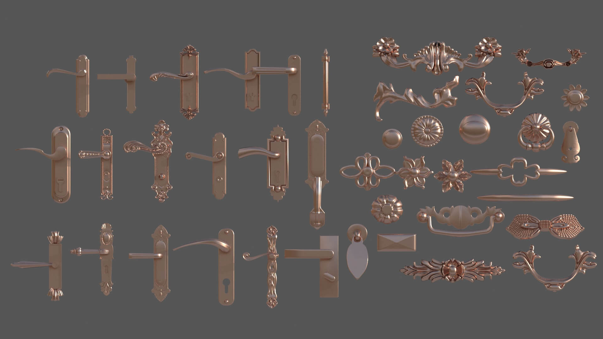Door Handle Collection - 3D Model by ferhatkose19