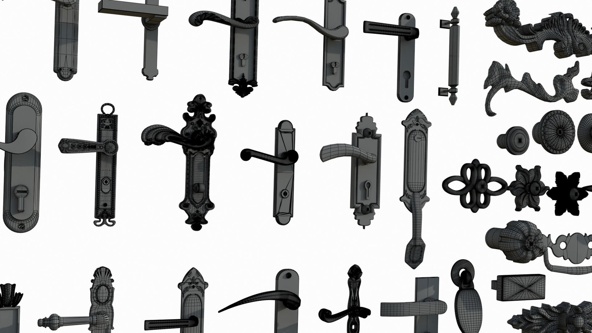 Door Handle Collection - 3D Model by ferhatkose19