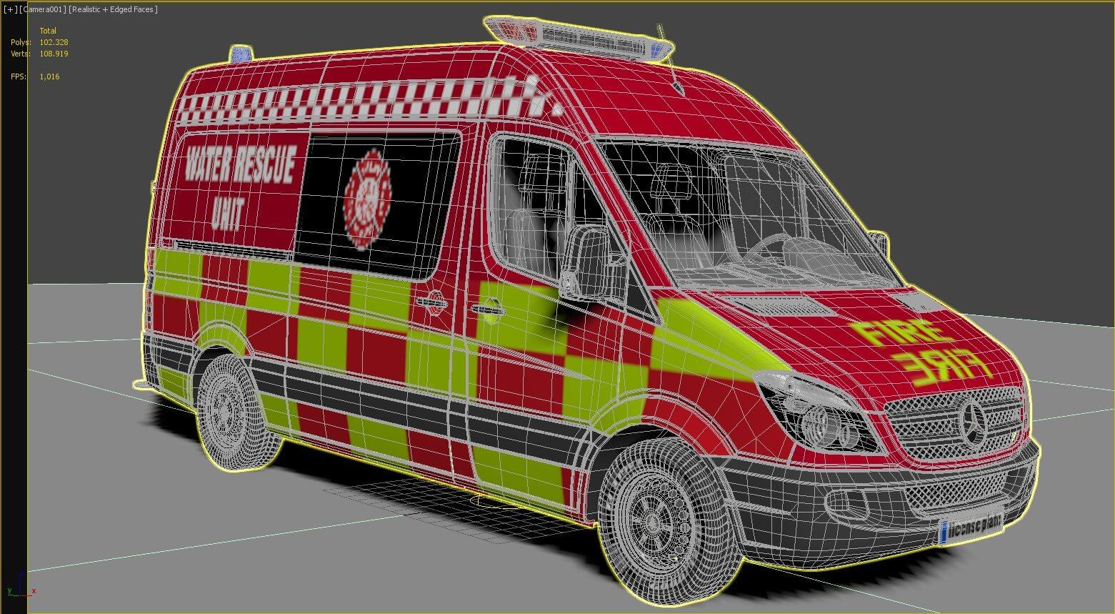 Mercedes Benz Sprinter Fire Rescue - 3D Model by ferhatkose19