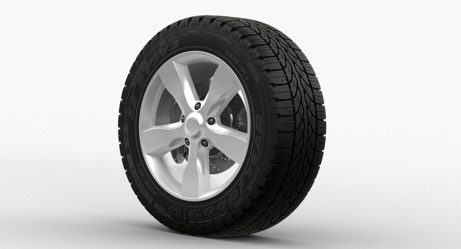 Car Wheel with Tire - 3D Model by ferhatkose19