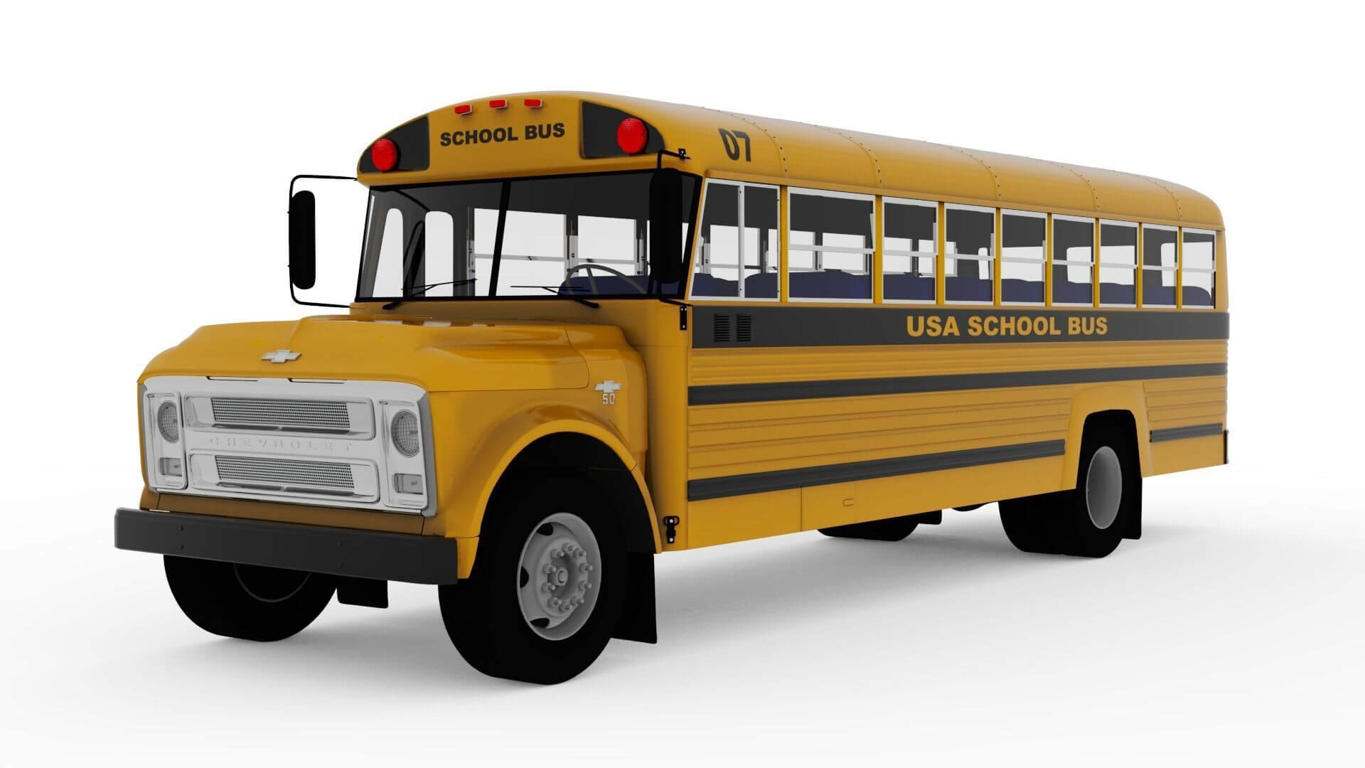 Superior School Bus Chevrolet C50 - 3D Model by Fernd