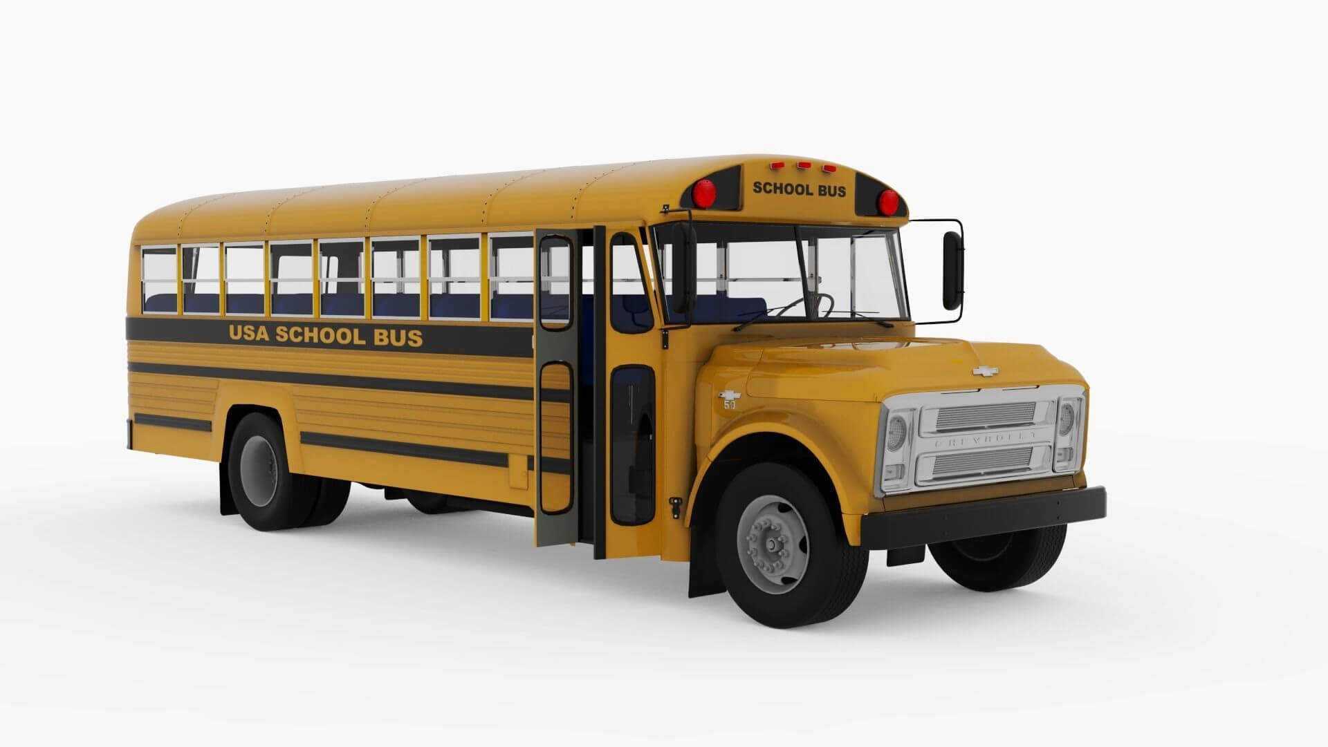 Superior School Bus Chevrolet C50 - 3D Model by Fernd