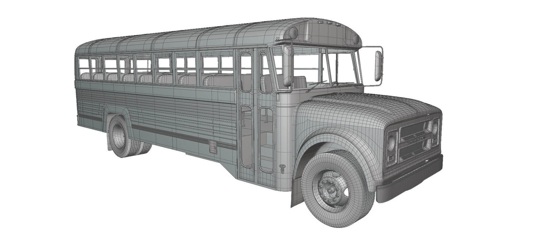 Superior School Bus Chevrolet C50 - 3D Model by Fernd