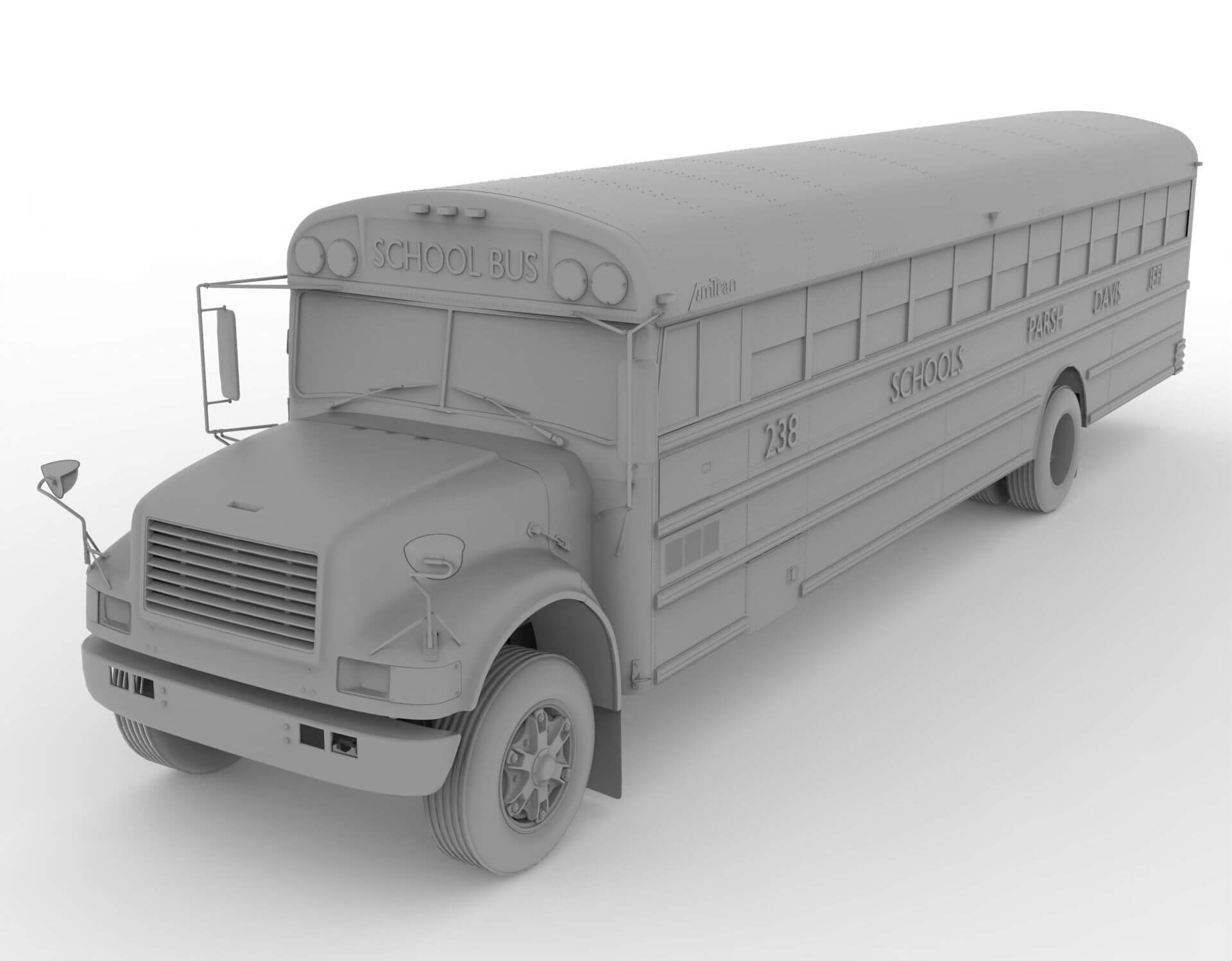 Ward Amtran School Bus - 3D Model by Fernd