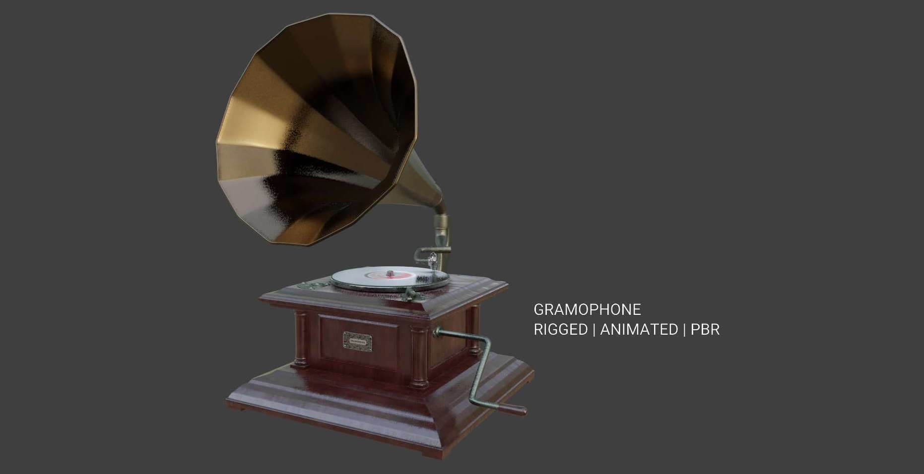 Gramophone Phonograph Low Poly - 3D Model by fhpstudio