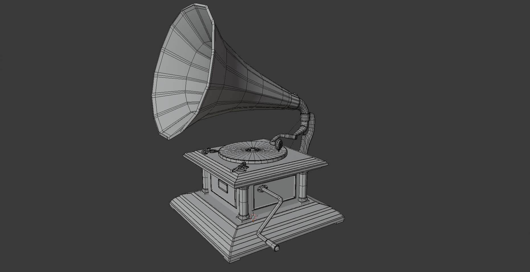 Gramophone Phonograph Low Poly - 3D Model by fhpstudio