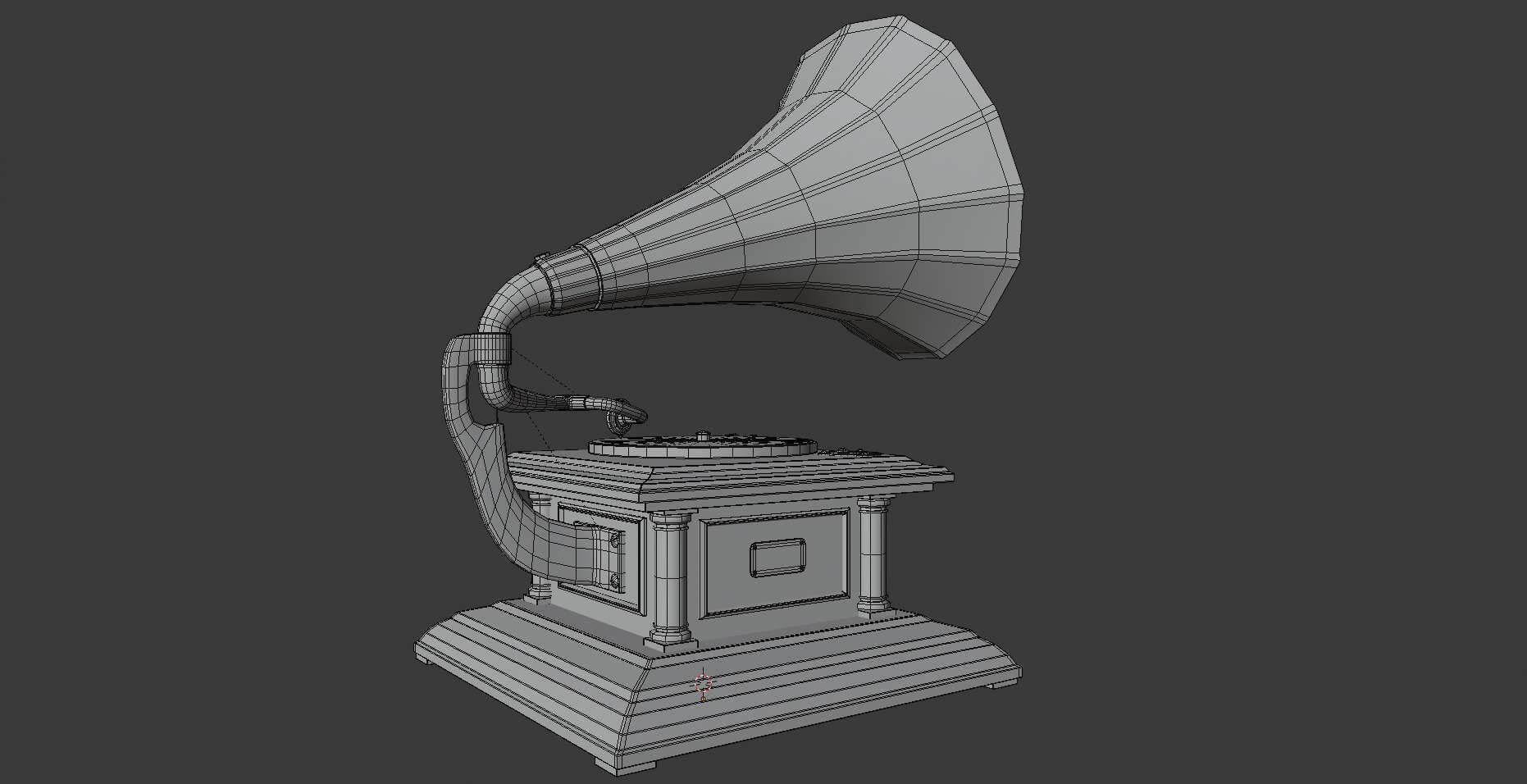 Gramophone Phonograph Low Poly - 3D Model by fhpstudio