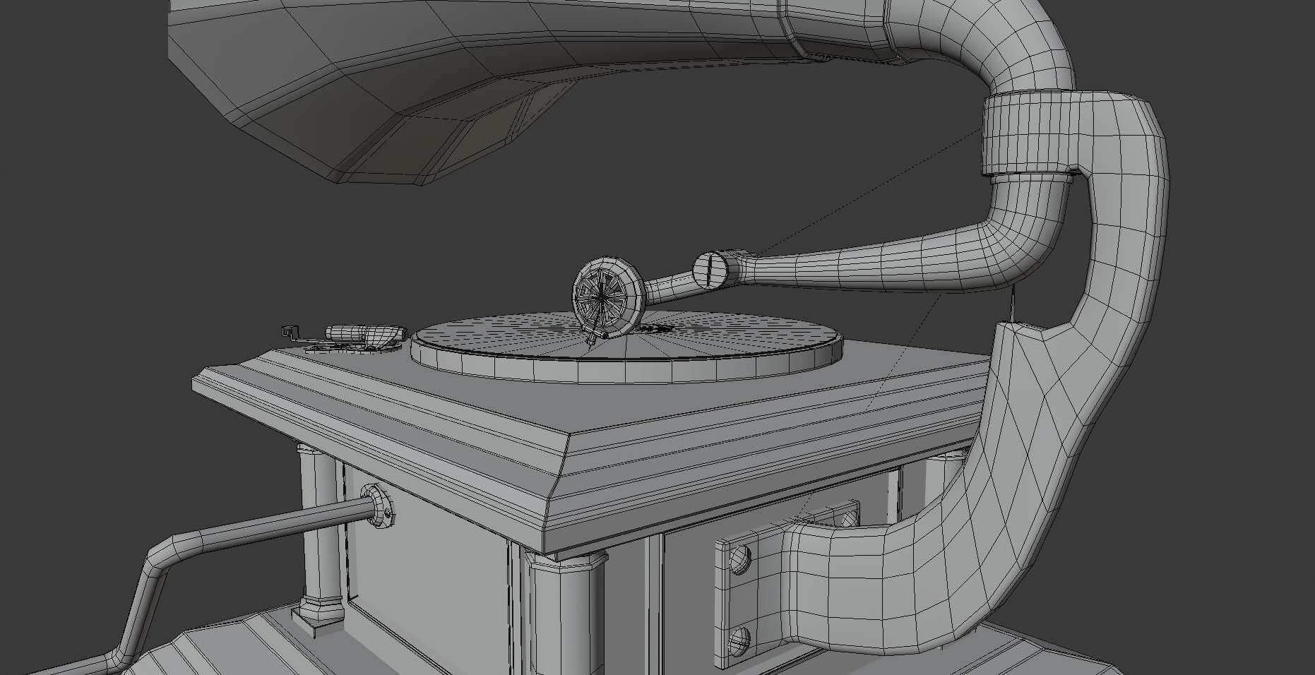 Gramophone Phonograph Low Poly - 3D Model by fhpstudio