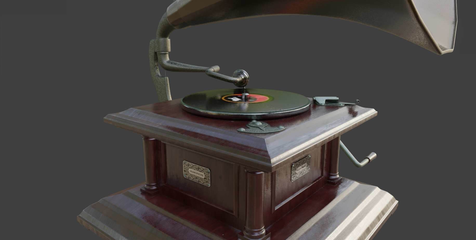 Gramophone Phonograph Low Poly - 3D Model by fhpstudio