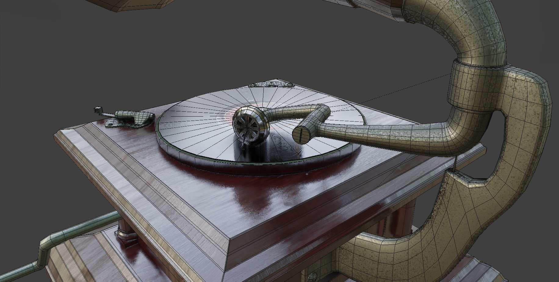 Gramophone Phonograph Low Poly - 3D Model by fhpstudio