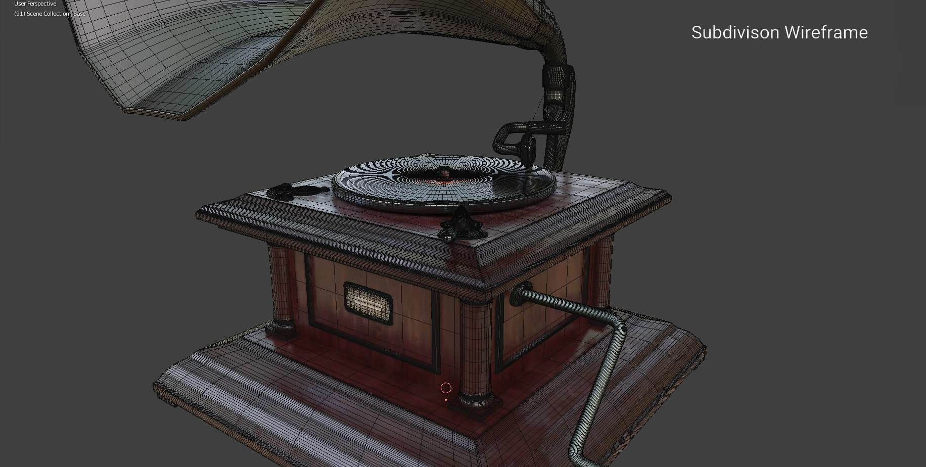 Gramophone Phonograph Low Poly - 3D Model by fhpstudio