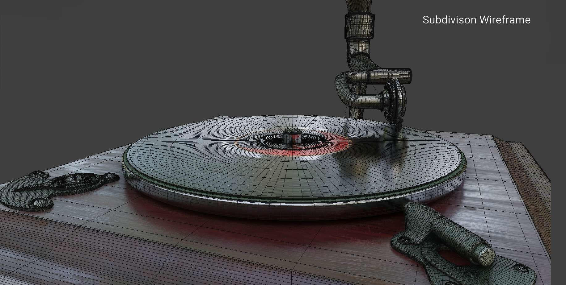 Gramophone Phonograph Low Poly - 3D Model by fhpstudio