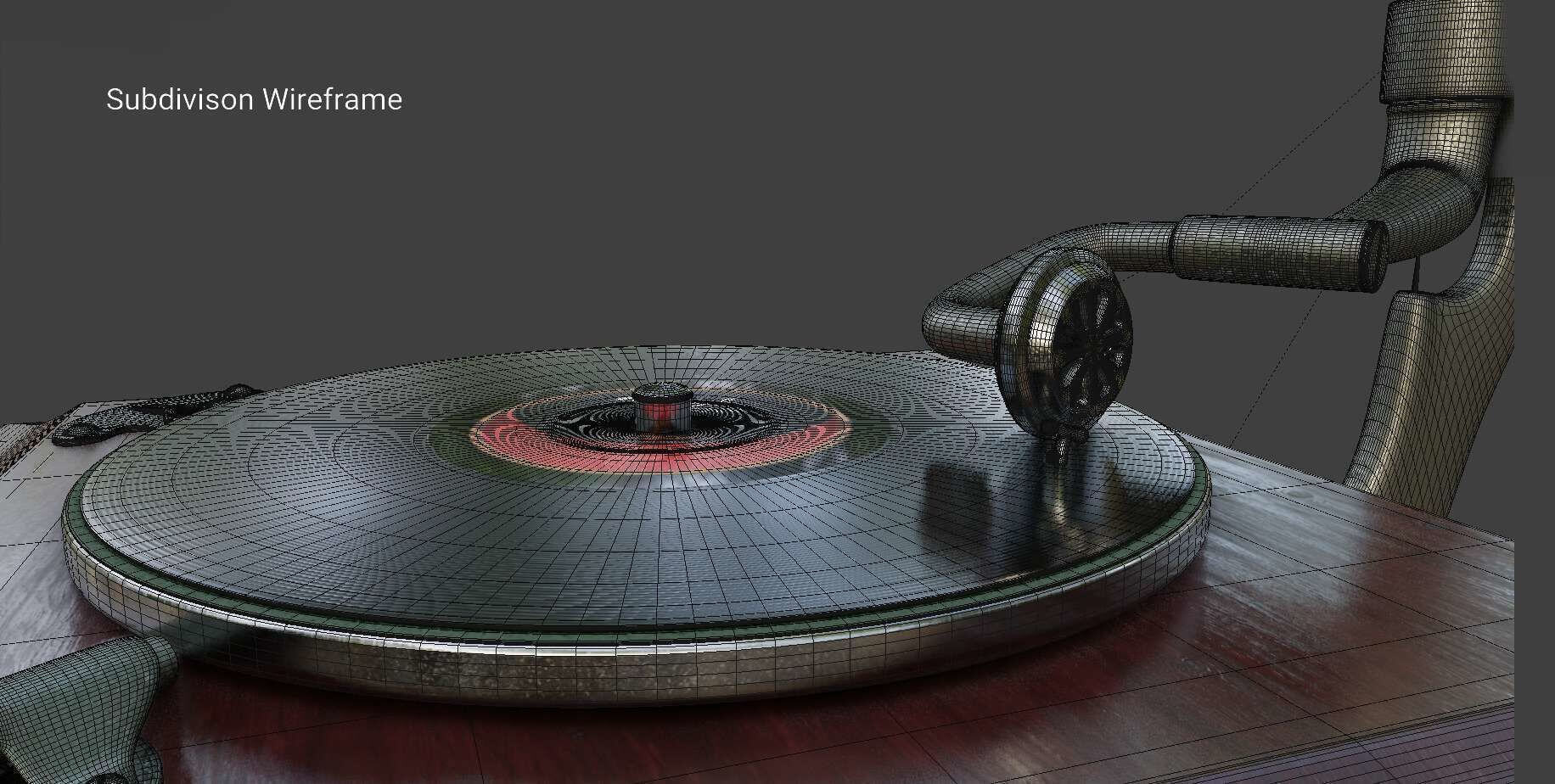 Gramophone Phonograph Low Poly - 3D Model by fhpstudio