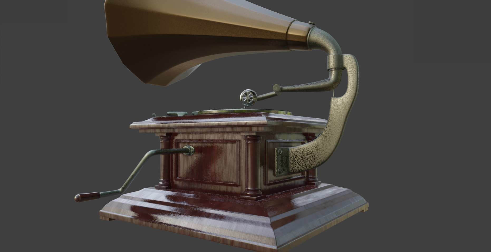 Gramophone Phonograph Low Poly - 3D Model by fhpstudio