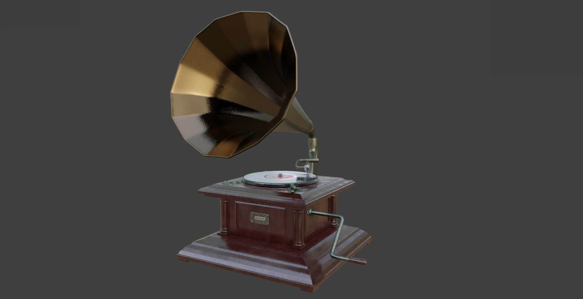 Gramophone Phonograph Low Poly - 3D Model by fhpstudio