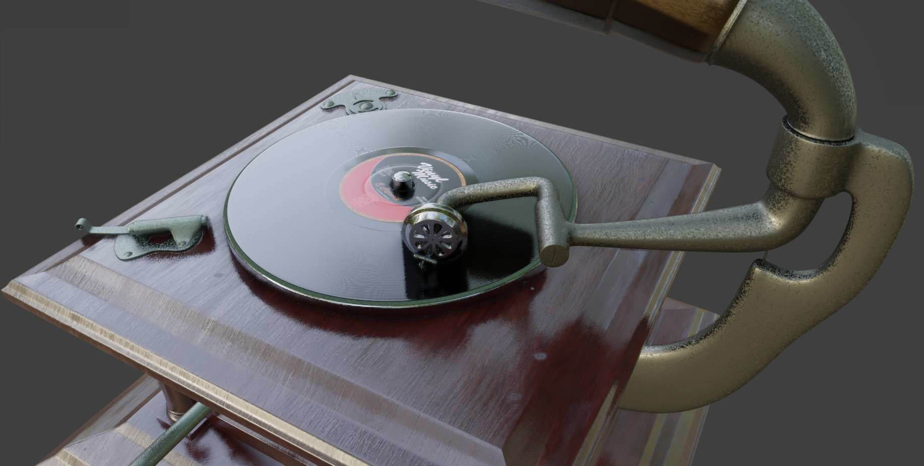 Gramophone Phonograph Low Poly - 3D Model by fhpstudio