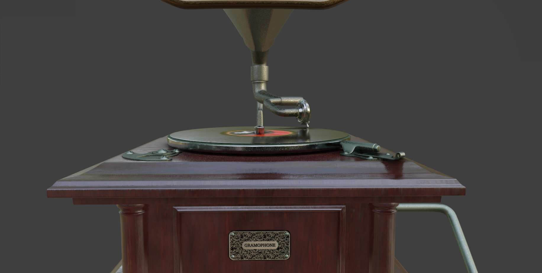 Gramophone Phonograph Low Poly - 3D Model by fhpstudio